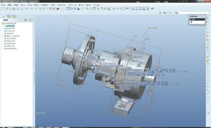 proe五个零件的装配图,proe零件图及装配图,五个零件的装配图(第5页)_大山谷图库