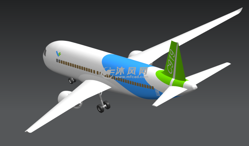c919客机纸模型图纸-千图网